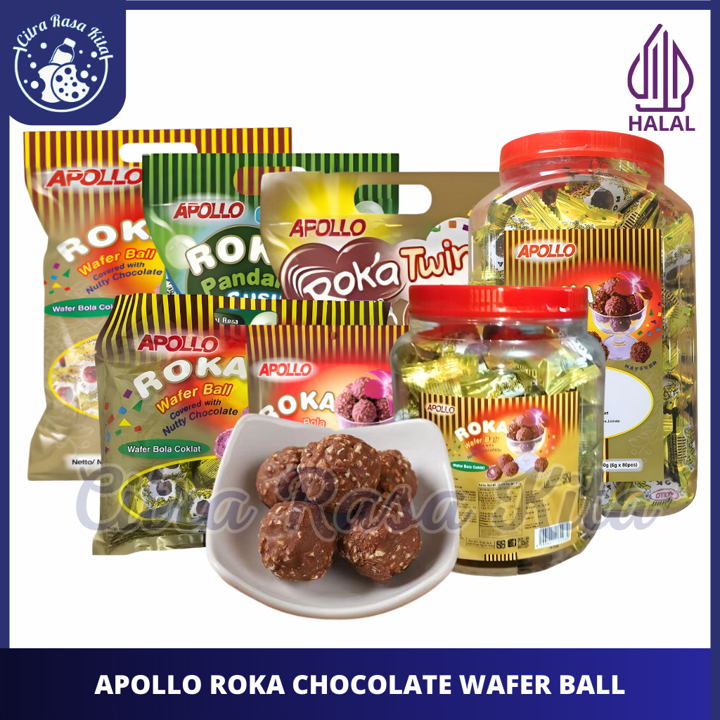 Jual Halal Apollo Roka Chocolate Wafer Ball 300gr | Shopee Indonesia