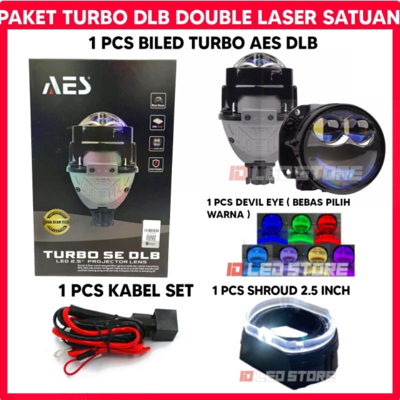 Jual Paket Komplit Biled AES Turbo SE DLB 2.5 inch Dual Low Beam 70 ...