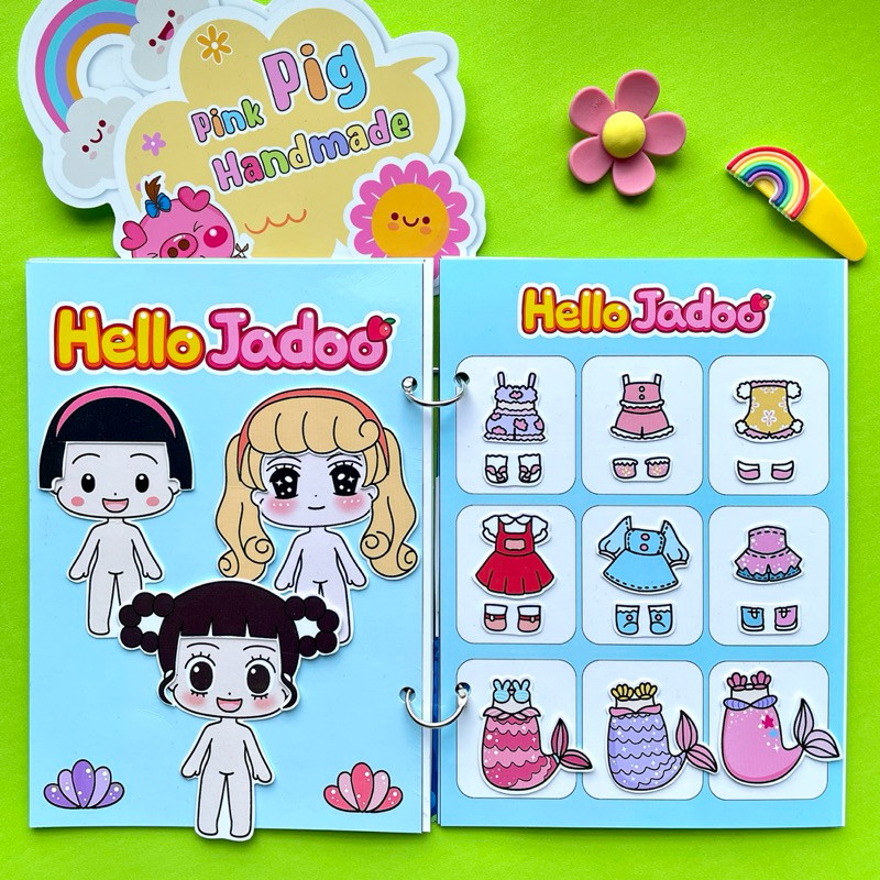 Jual Paperdoll Laminasi Hello Jadoo mermaid peel-and-stick toy ...