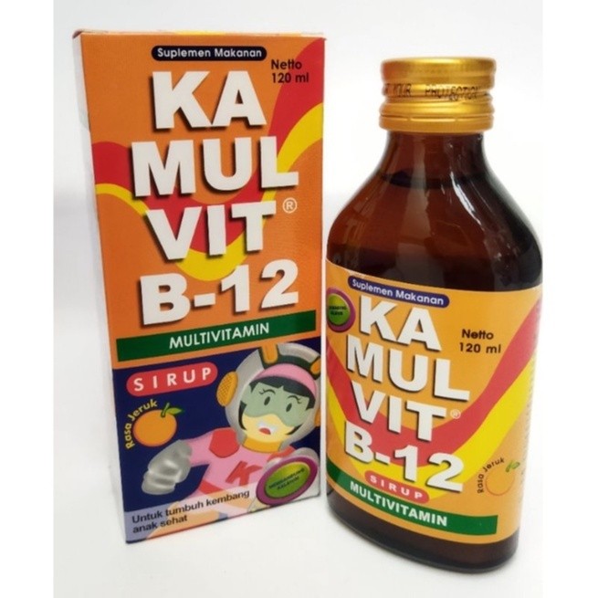 Jual Kamulvit B-12 Multivitamin Syrup 120ml Rasa jeruk -BPOM (HUSNA ...