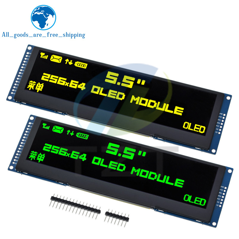 Jual TZT 5.5 In OLED LCD say Green / Yellow Color 256x64 Drive SSD1322 ...