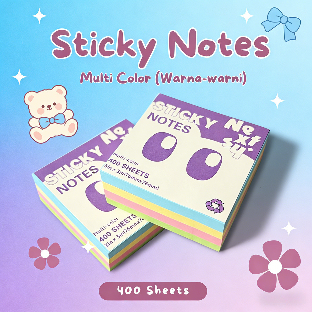 Jual Nextsy Sticky Notes 400 lembar warna macaron, cocok untuk ...