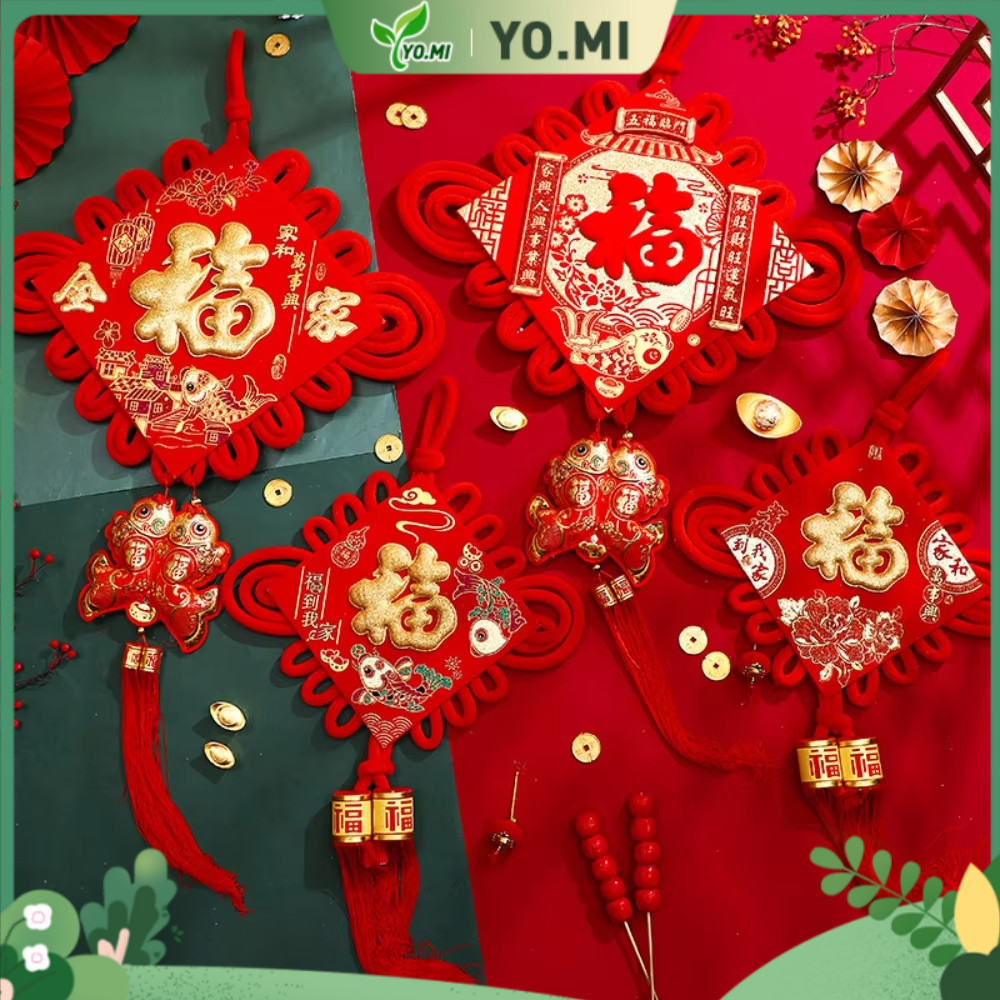 Jual Yo.mi Gantungan Kalung Fu Knot Cina Ikan Koi Fuzi Berkilau Merah ...