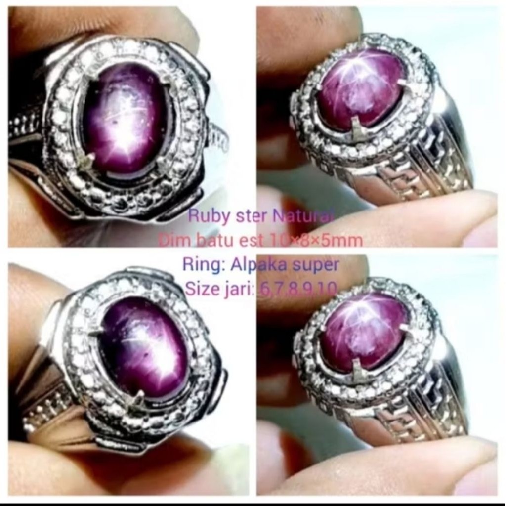 Jual Cincin batu Ruby ster tajem dim10 | Shopee Indonesia