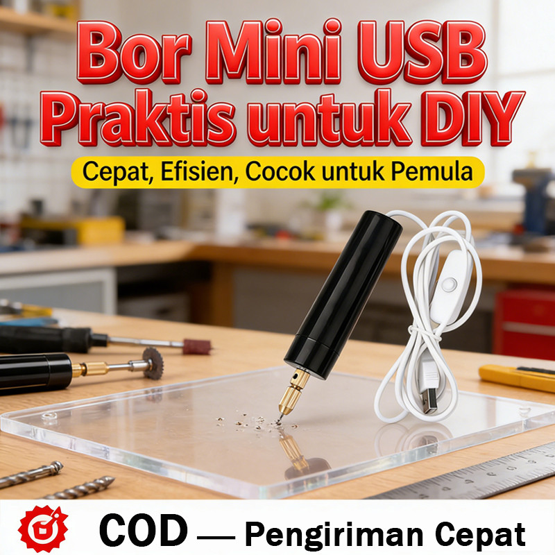 Jual perlengkapan bor Bor Elektrik Mini Portable Micro USB dengan 3Pc ...