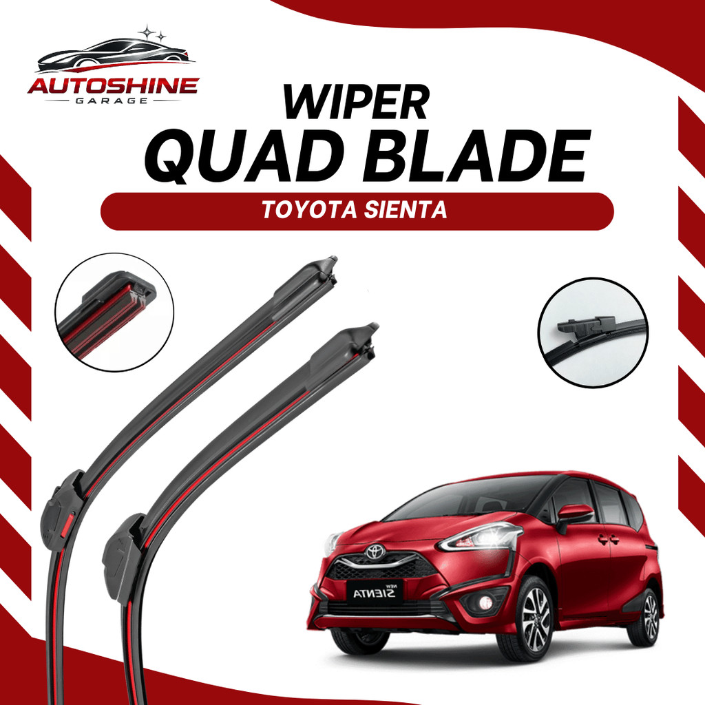 Jual Wiper Quad Blade Toyota Sienta Frameless 4 Lapis Karet Blade ...