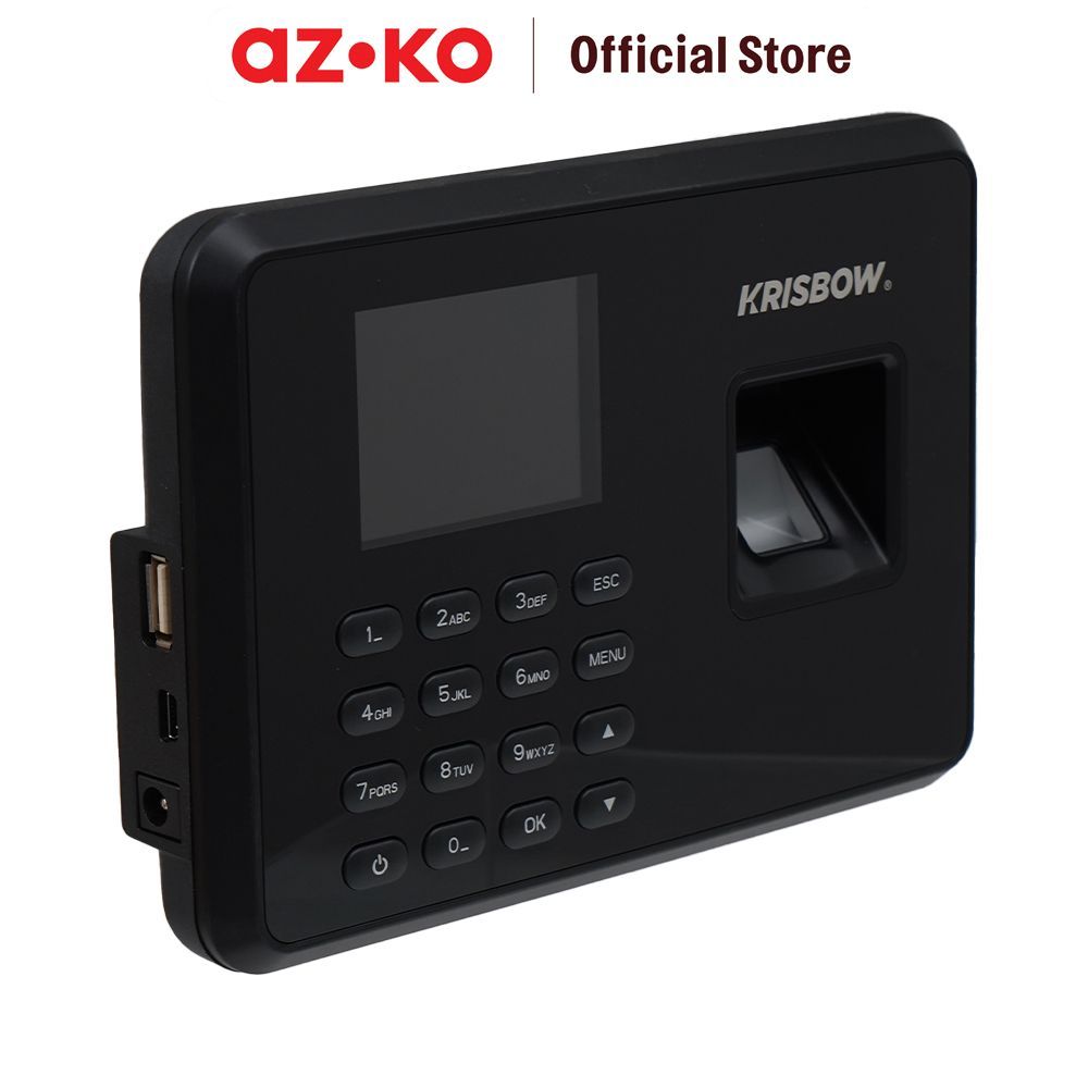 Jual AZKO Krisbow Mesin Absensi Fingerprint OP3962 - Hitam Time ...