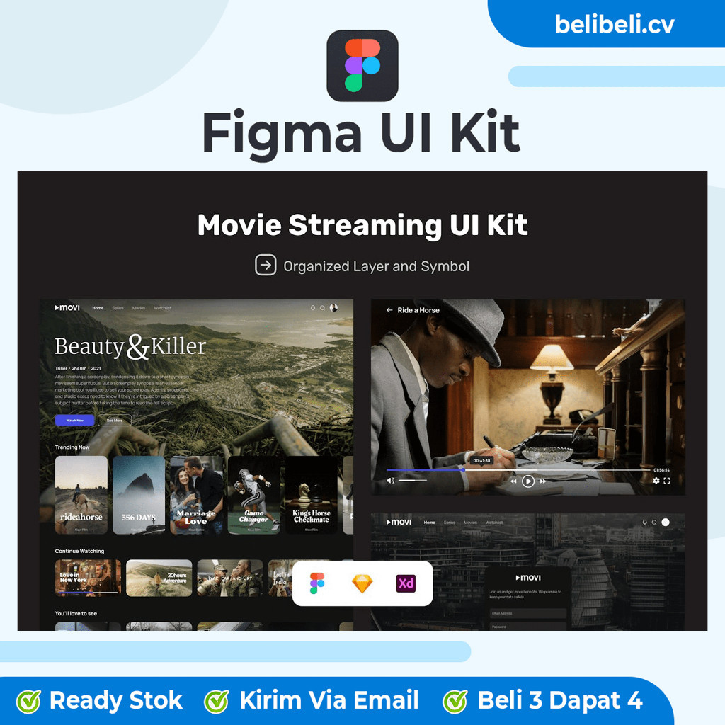 Jual PROMO!! Movi - Movie Streaming Website Figma UI Kit | Shopee Indonesia