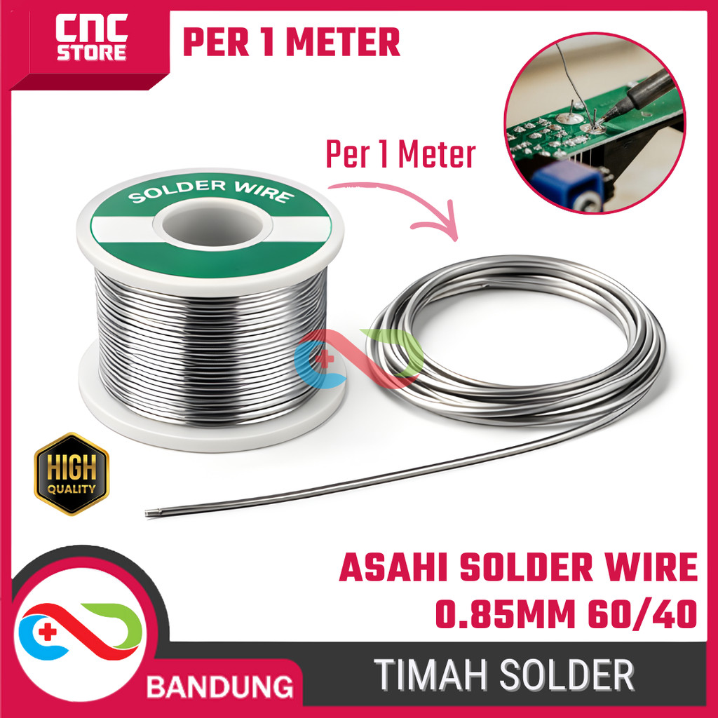 Jual Timah Solder Asahi 0.85mm 60/40 Per 1 Meter / 1.5mm 60/40 Per 5 ...