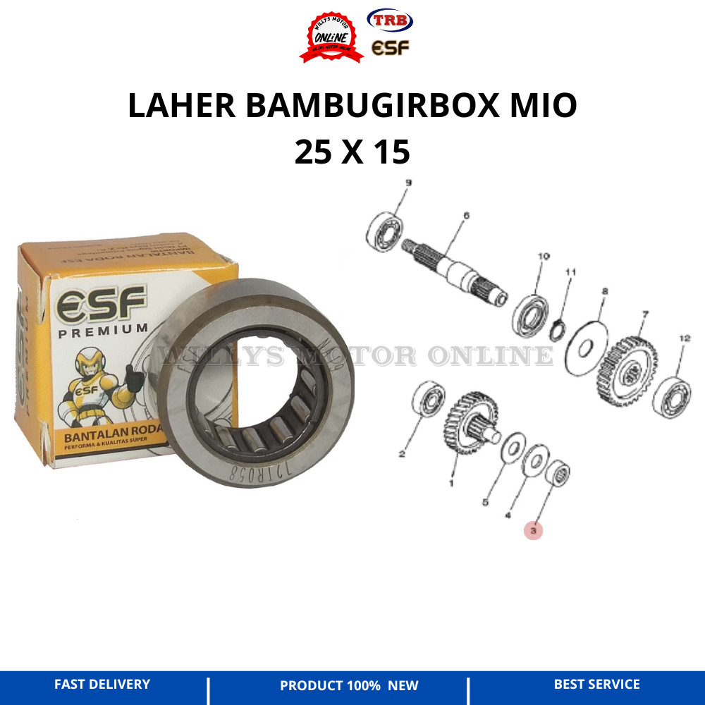 Jual BEARING LAHER BAMBU RASIO MIO SPORTY MIO SMILE ESF&TRB LAHER BAMBU ...