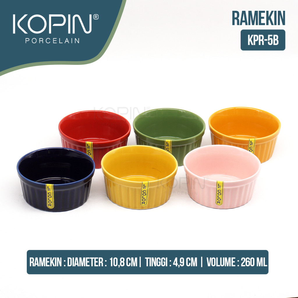Jual Kopin Bowl Sedang Ramekin Keramik Porselen Model Solid Color ...