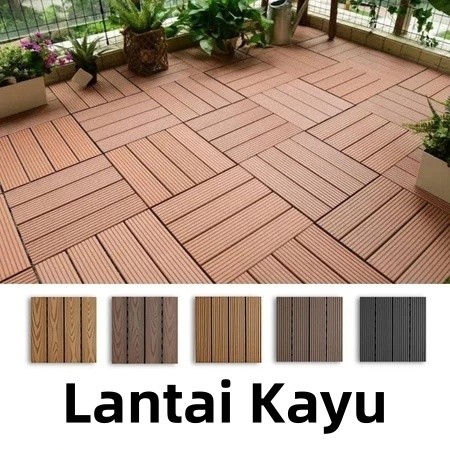 Jual PVC Decking Tile Kayu Anti Air Desain Bagus 30Cm X 30Cm Lantai DIY ...