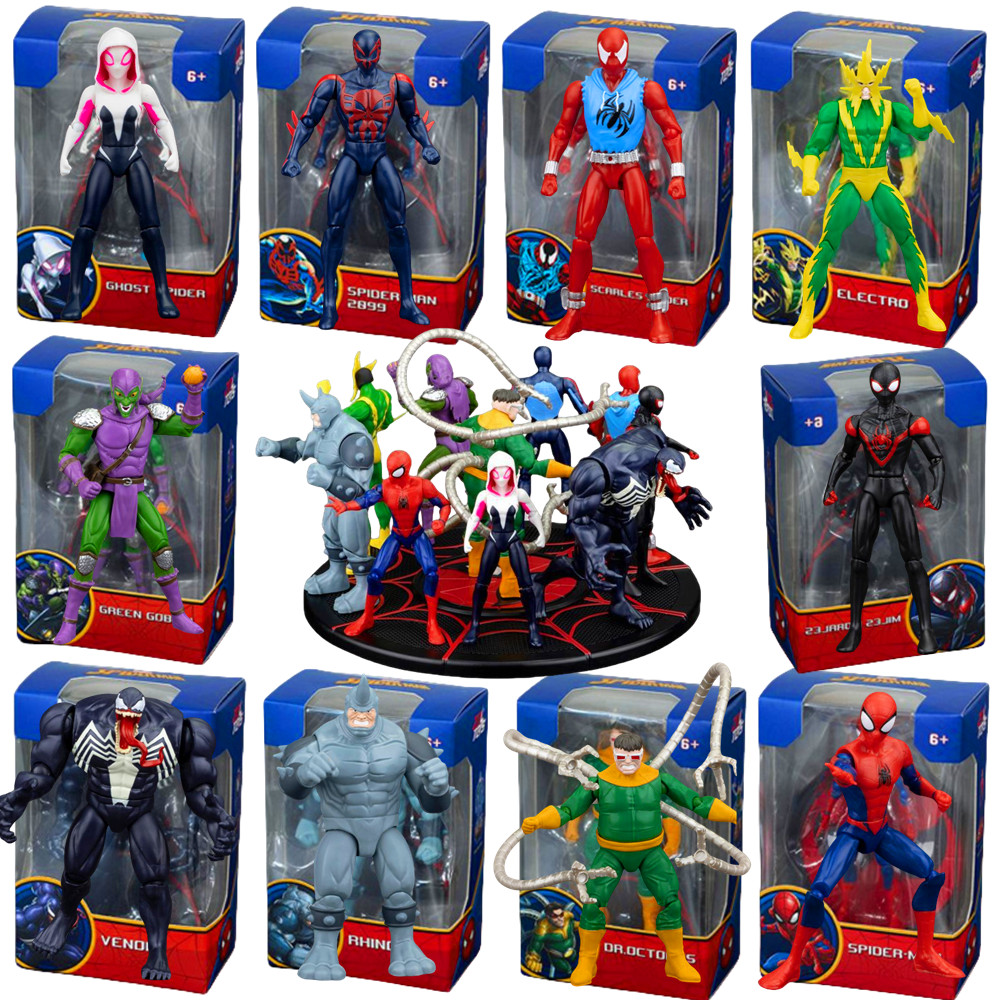 Jual 4 ines Original ZD Action Figure Toy Iron Man Scarlet Spider Miles ...