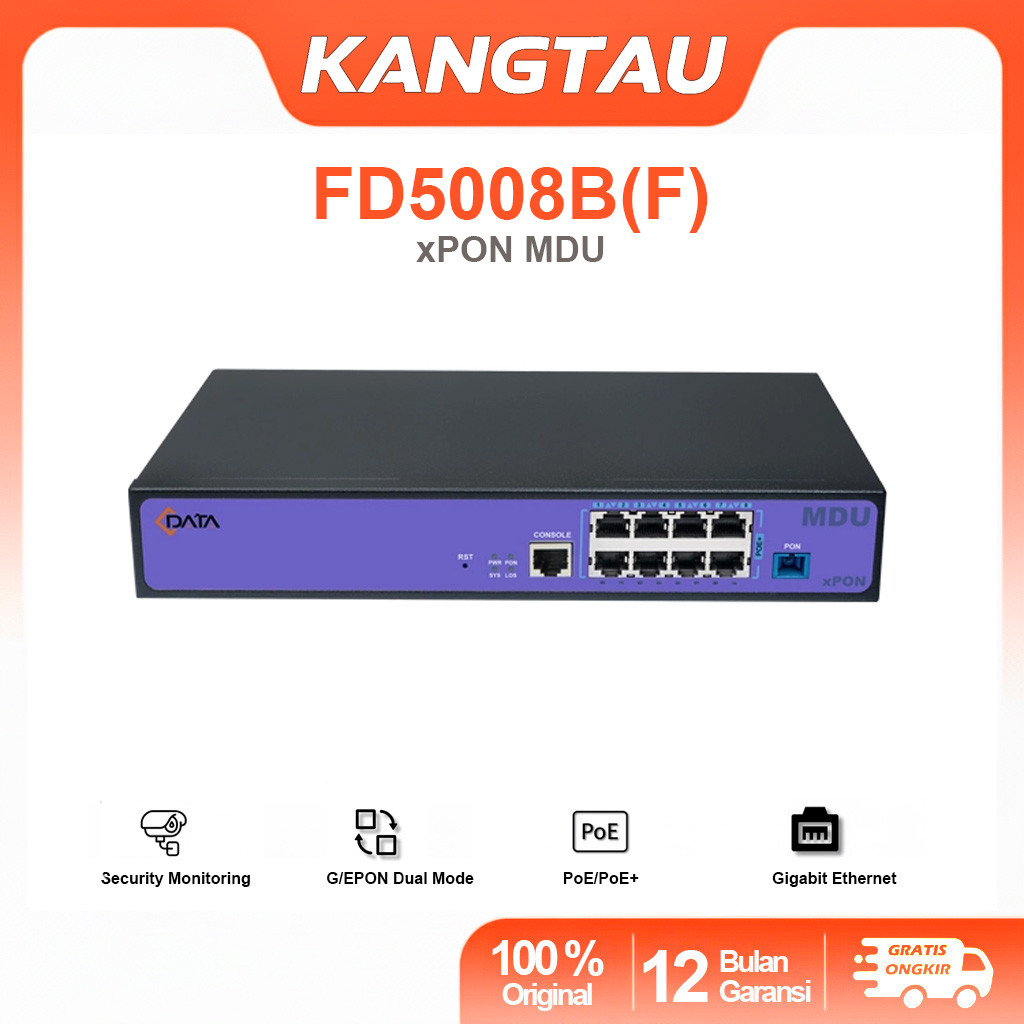 Jual C-DATA XPON ONU MDU FD5008BF 8GE POE/POE+ GPON EPON ONT cdata ...