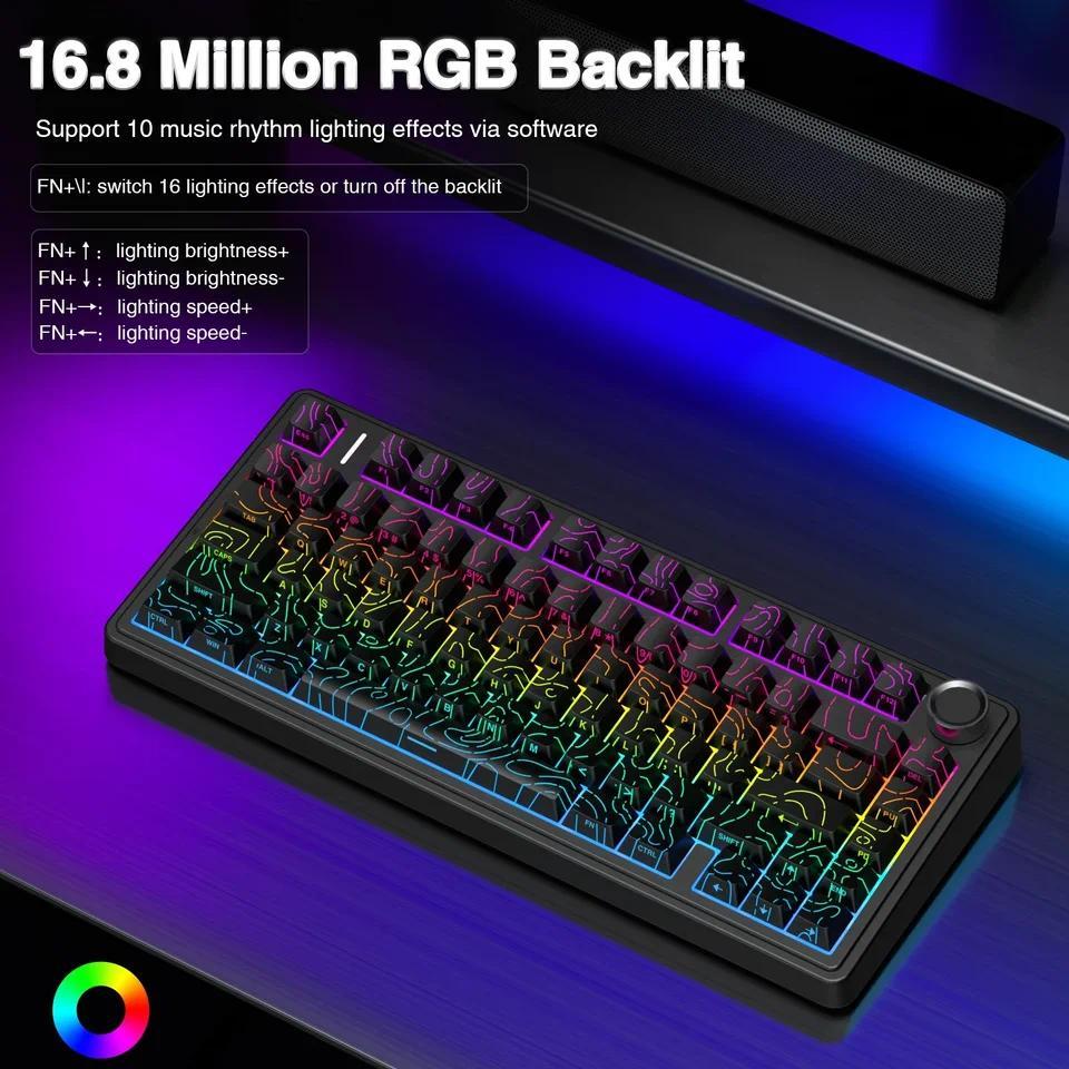 Jual AULA F75 Wireless Gaming Mechanical Keyboard RGB Light Customized ...