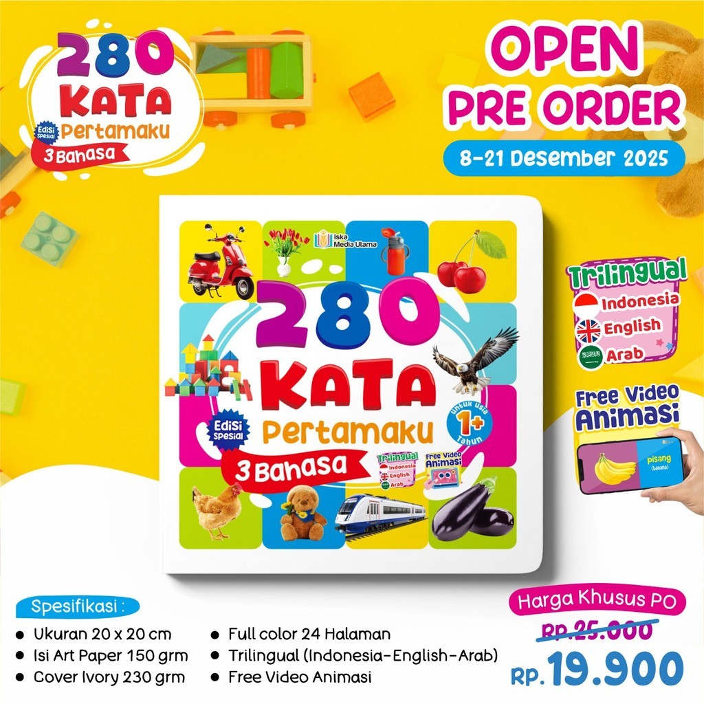 Jual 280 Kata Pertamaku Super Lengkap 3 Bahasa - Buku Edukasi Anak Seru ...