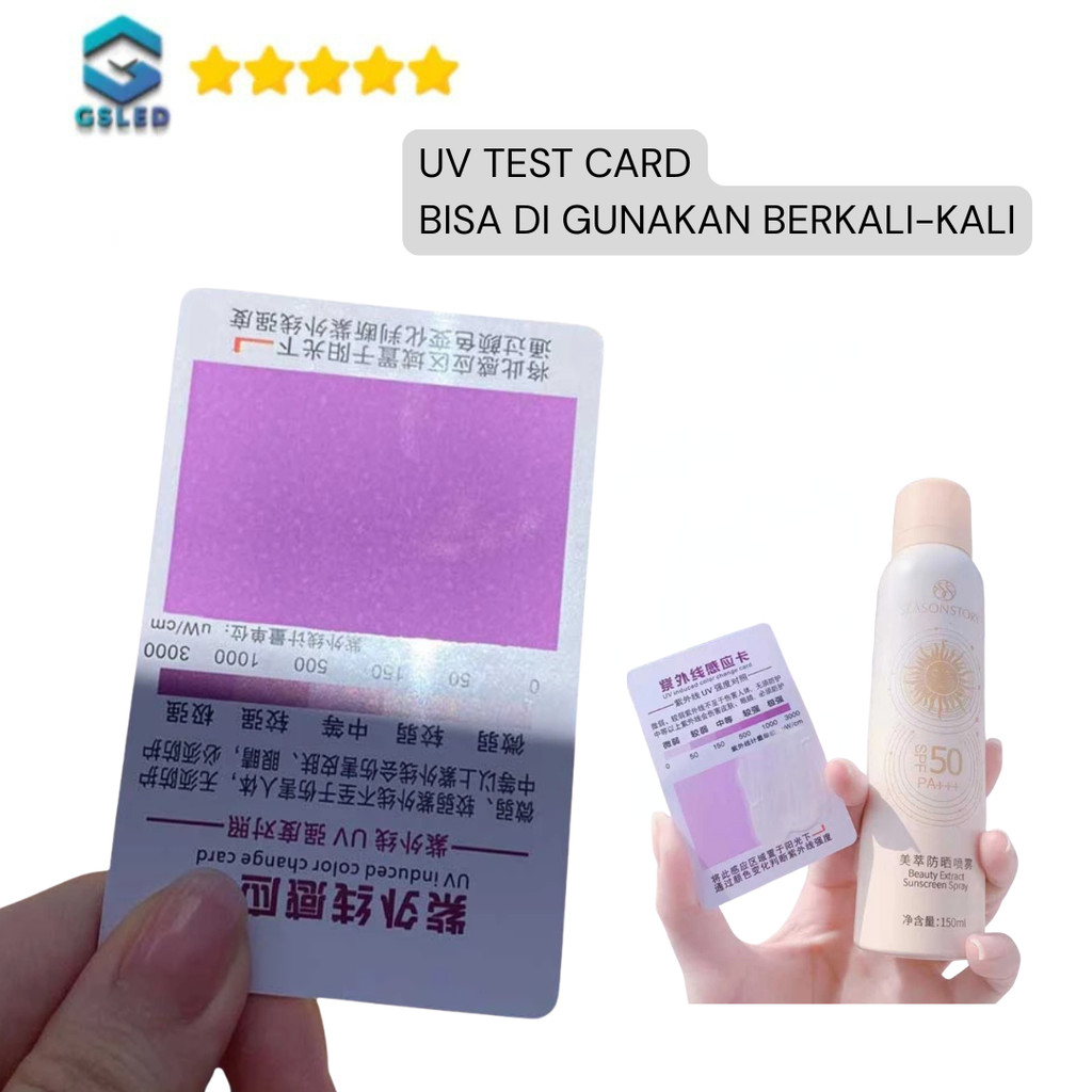 Jual UV Test Card / Kartu Tes UV / Lampu UV Light Life Test Outdoor ...
