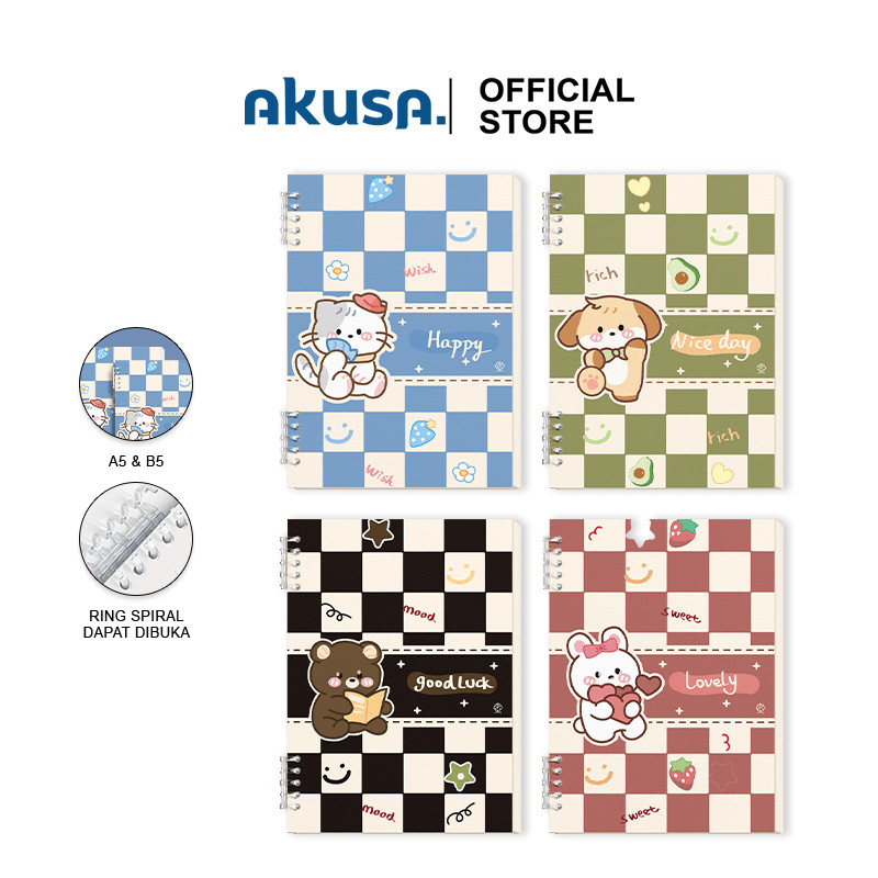 Jual AKUSA Binder Book A5/B5 60 Lembar Buku Catatan Kuliah Kantor Motif ...