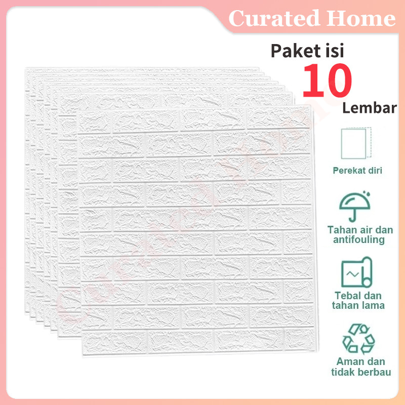 Jual Paket 10 Pcs !! Big Size 70x77cm Wallpaper Dinding 3D Foam Stiker ...