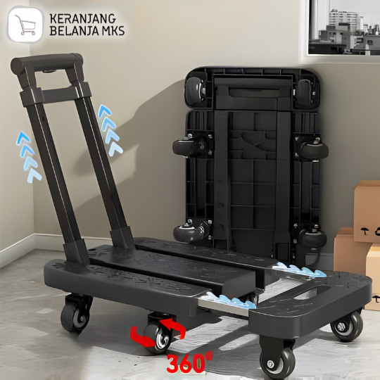Jual Troli Barang Lipat Foldable Telescopic Flatbed Trolley 6 Wheels ...