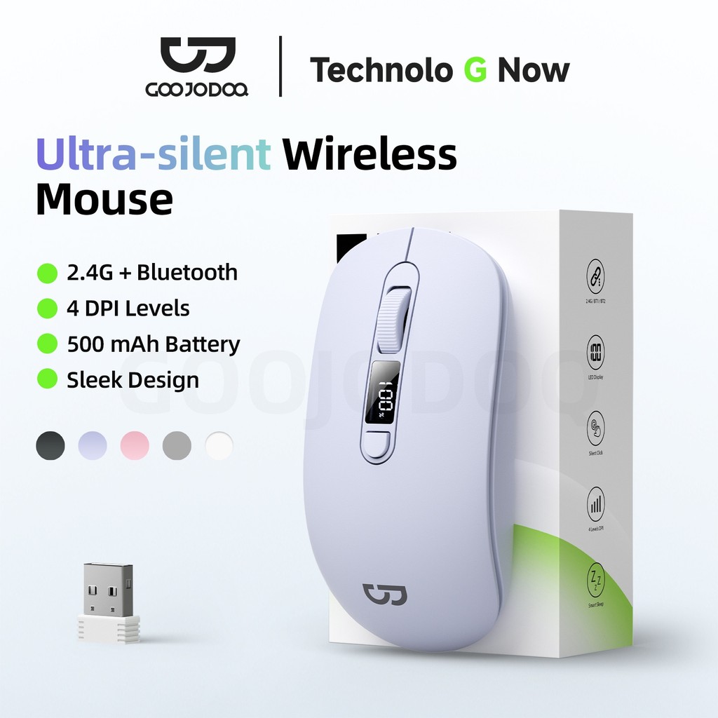 Jual GOOJODOQ Wireless Mouse 4 Precision DPI Levels Quiet Digital ...