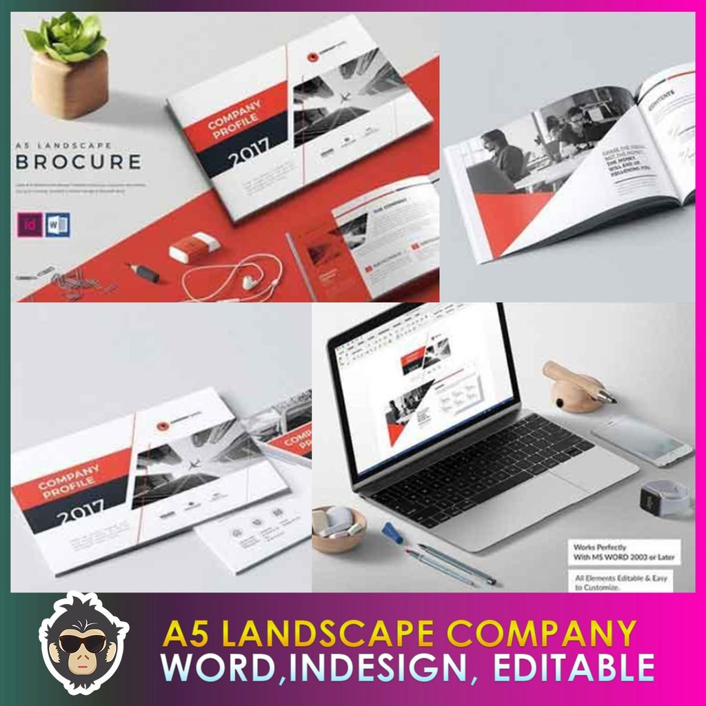 Jual A5 Landscape Company Profile In Microsoft Word and Indesign ...