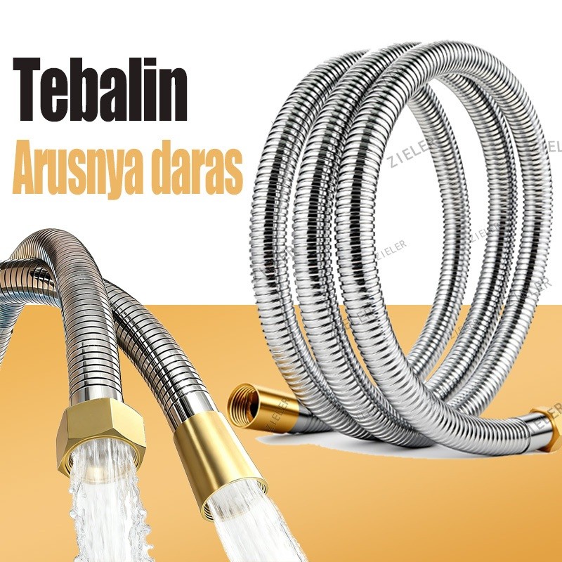 Jual Selang Shower Stainless Steel 304, Aliran Besar 1/2 Inch Universal ...