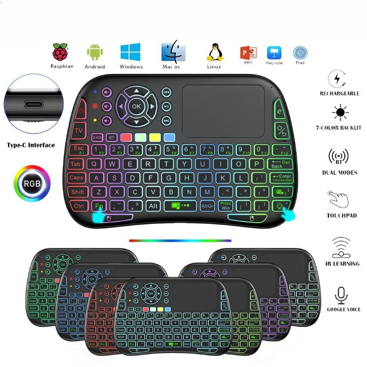 Jual Keyboard Mini Wireless Touchpad Air Mouse IR Learning Bluetooth 2 ...