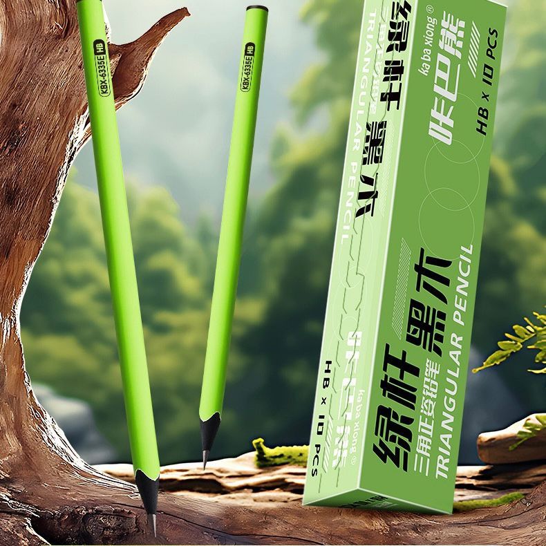 Jual ISI 10PCS PENSIL SEGITIGA HIJAU 2B HB / GREEN PENCIL TRIANGLE SET ...