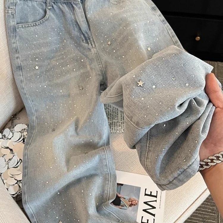 Jual Cool Girl Celana Jeans Model Lurus Dengan Hiasan Bintang Dan ...