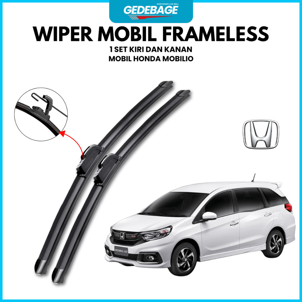 Jual Wiper Frameless Mobil Honda Mobilio Tanpa Rangka Besi Satu Pasang ...