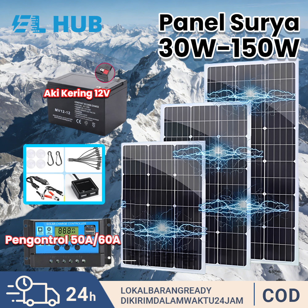 Jual Solar Panel 30W/60W/100W/120W/150W Panel Surya Paket Surya Lengkap ...