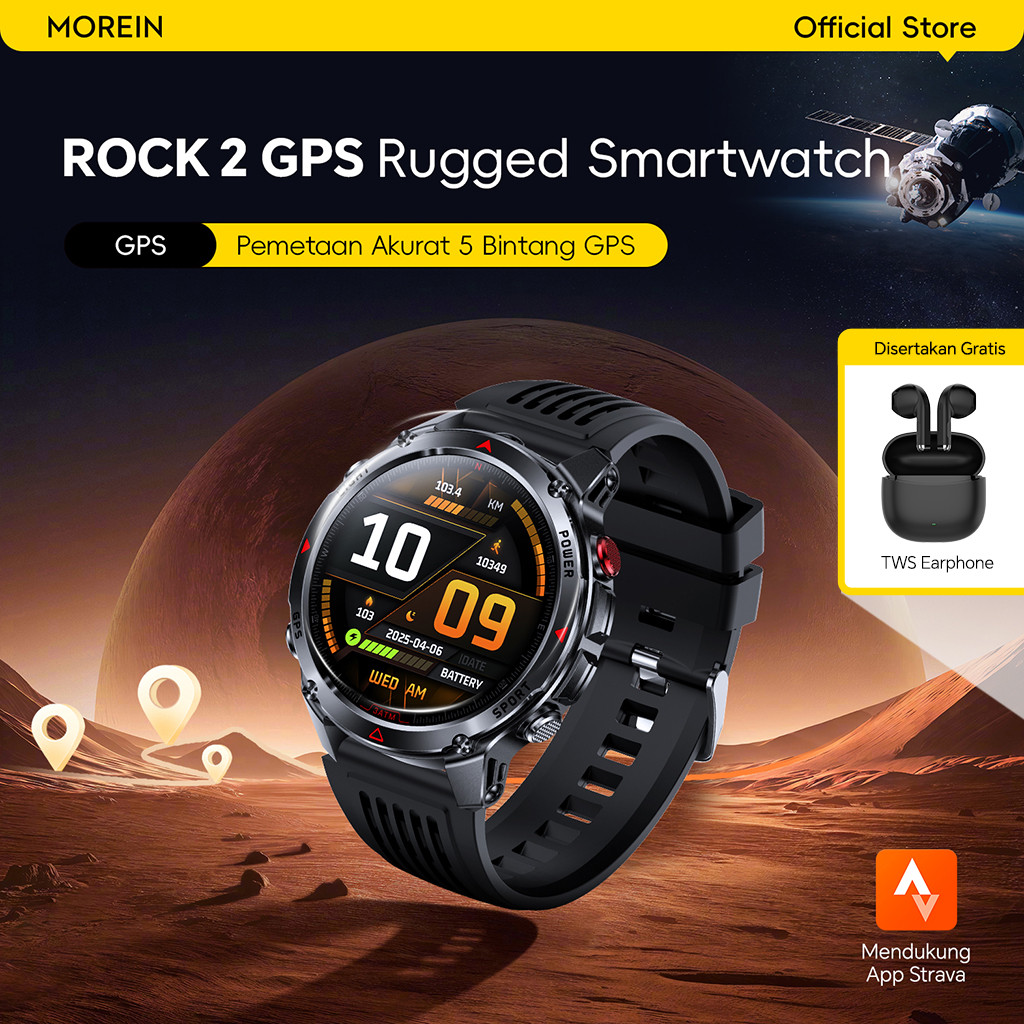 Jual Morein Smartwatch Rock2 GPS - Tahan Air 3ATM Senter Kompas ...