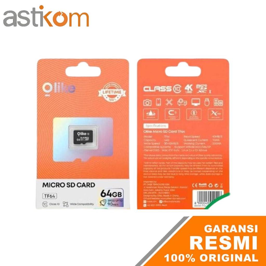 Jual MicroSD Olike TF64 64GB TF128 128GB 90MB/S C10 Black | Shopee ...