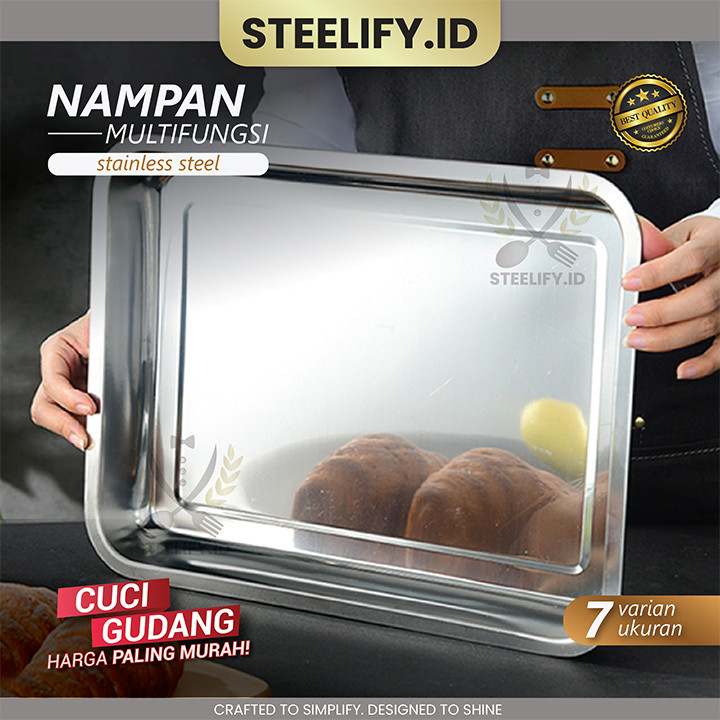 Jual Heavy Duty Nampan Stainless Steel Tebal 60*40cm | Food Tray ...