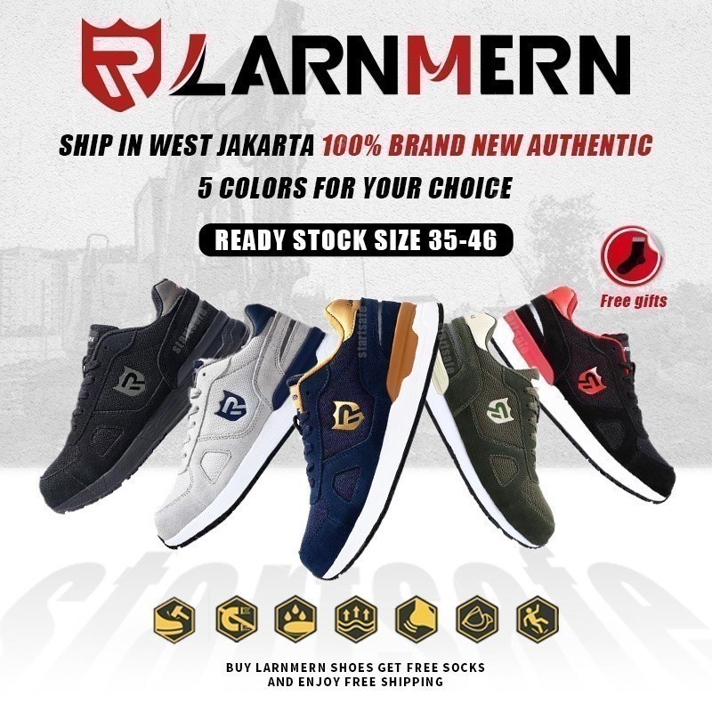 Jual LARNMERN Men's Steel Toe Work Safety Shoes Lightweight Breathable ...