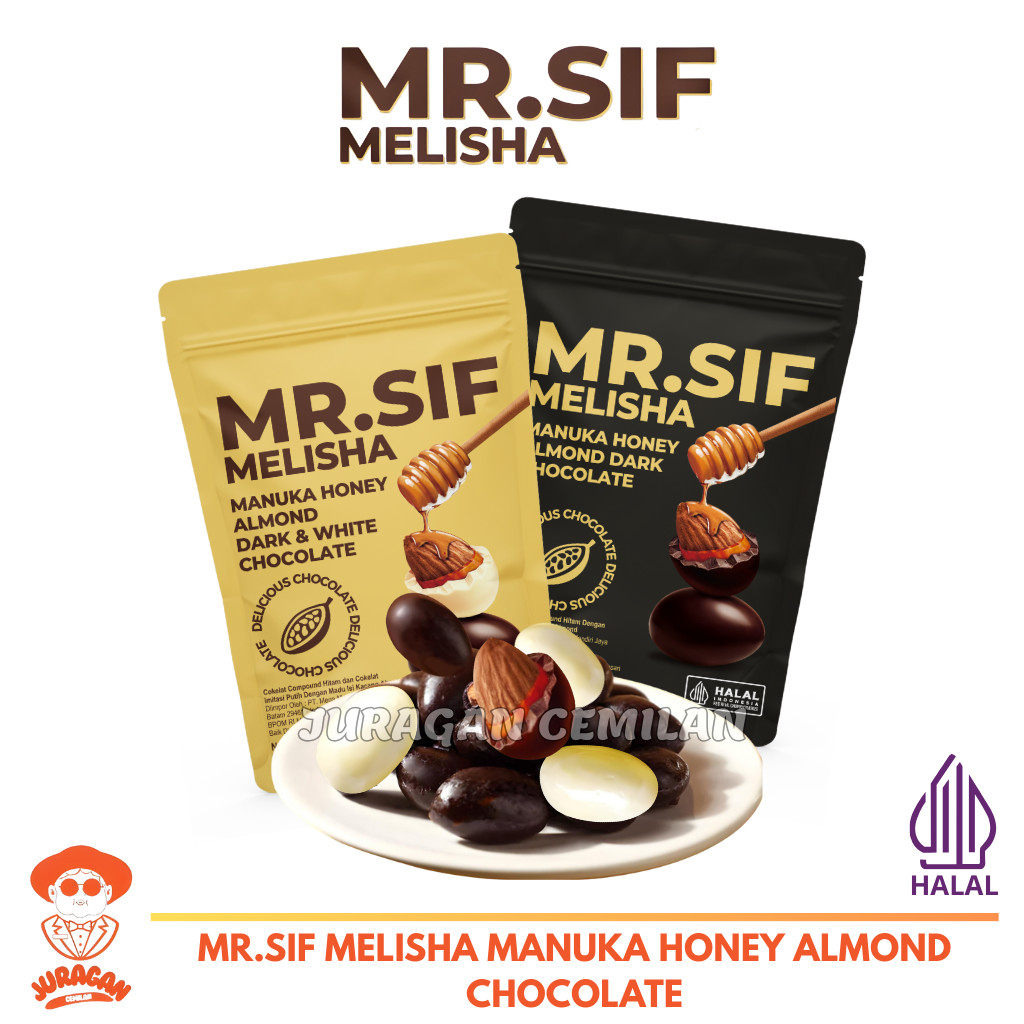 Jual MR.SIF Melisha Manuka Honey Almond Dark & White Chocolate Halal ...