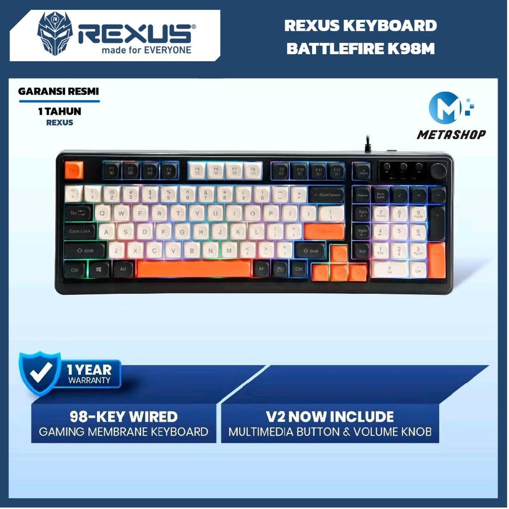 Jual REXUS Battlefire K98M: Retro Gaming Keyboard TKL Anti-Ghosting 19 ...