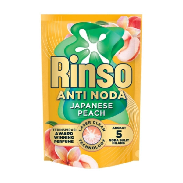 Jual RINSO ANTI NODA JAPANESE PEACH LIQUID POUCH 1.5 KG | Shopee Indonesia