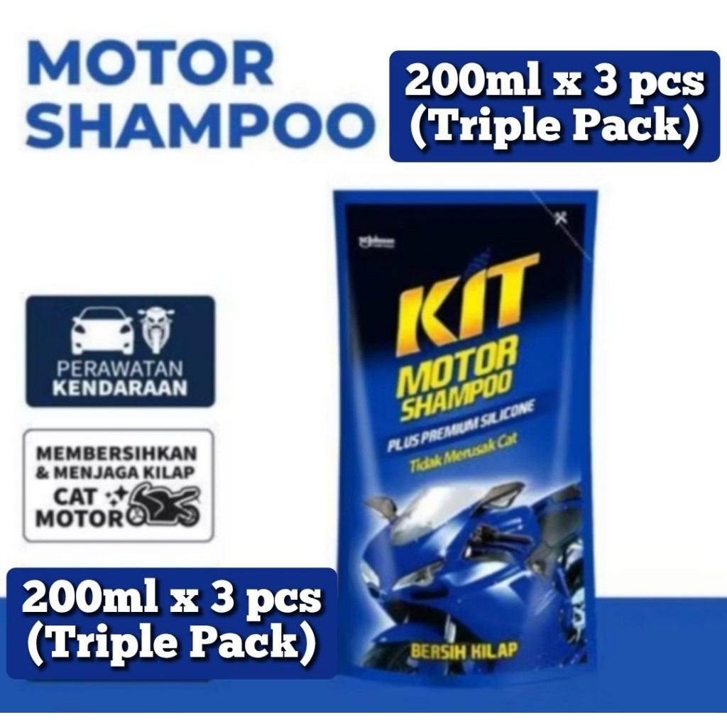 Jual KIT MOTOR SHAMPO 200ML TRIPLE PACK (200ML X 3 PCS) (Tokoridhoilahi ...