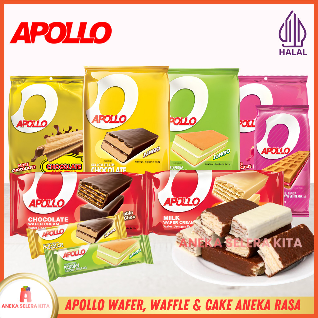 Jual Apollo Bolu, Wafer Dan Waffle Aneka Rasa Stroberi, Susu & Cokelat ...