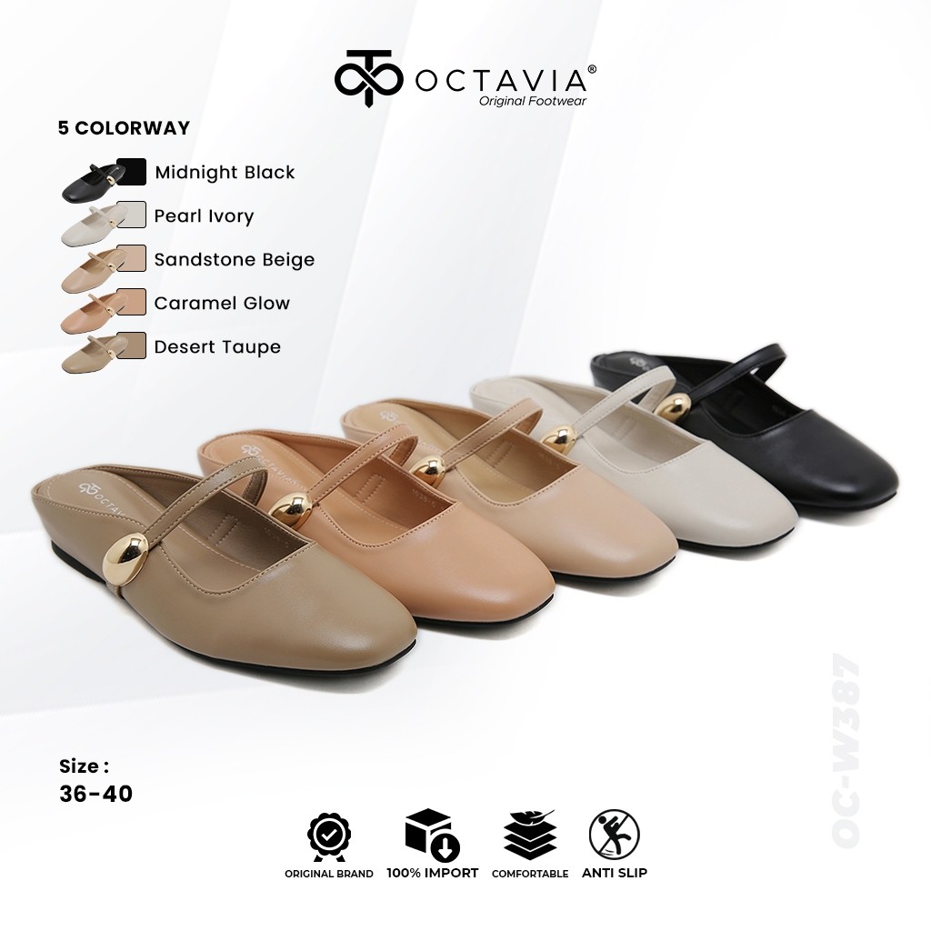 Jual OCTAVIA Sepatu Wanita Mary Jane Mules Premium Elegan OC-W387 ...