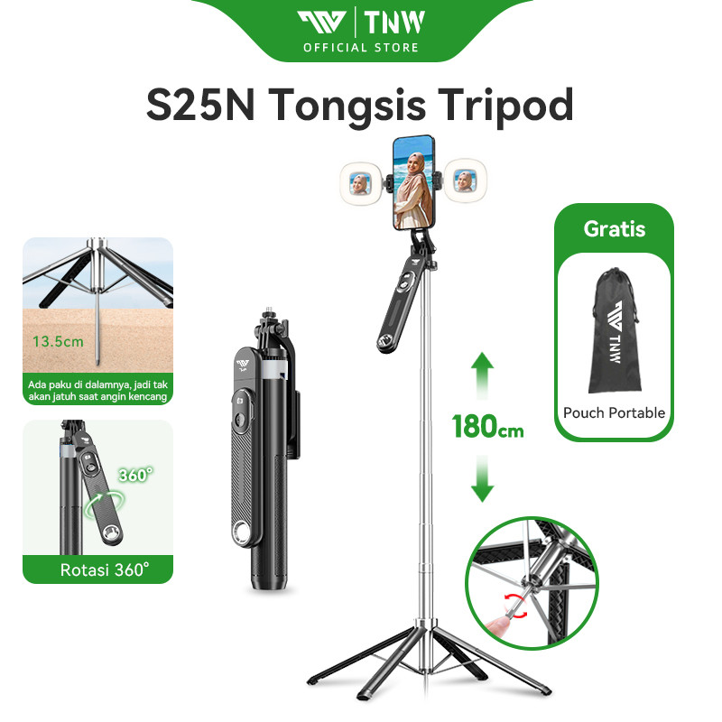 Jual TNW S25N 180CM Tongsis Tripod Ponsel Selfie Stick Paku Penstabil ...