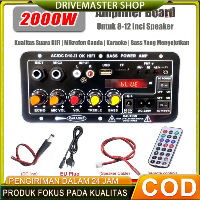 Jual 2000W Amplifier Bluetooth Super Bass 12V/24V/220V Modul Speaker ...