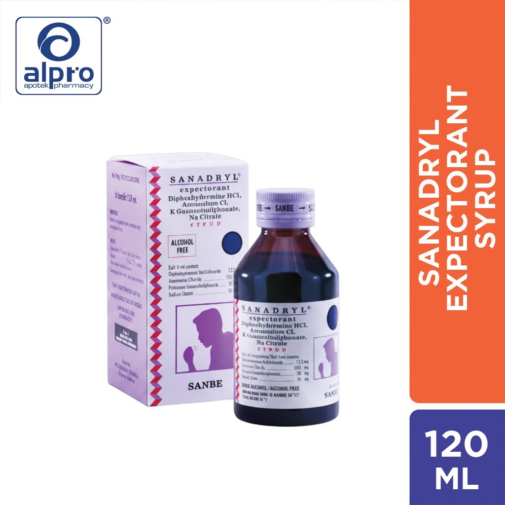 Jual Sanadryl Expectorant Syrup 120 ML | Shopee Indonesia