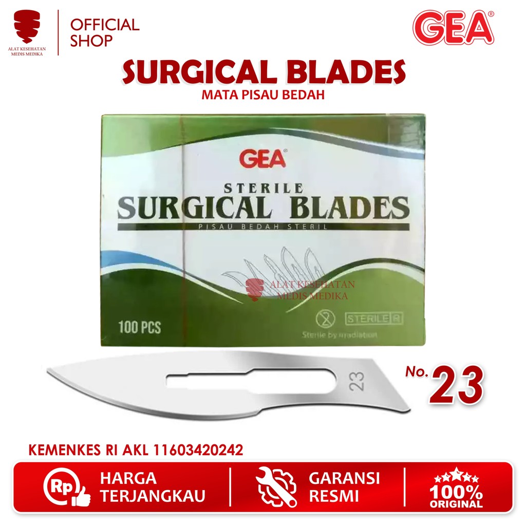 Jual Surgical Blades No 23 Mata Pisau Scalpel Bedah Operasi Sterile ...