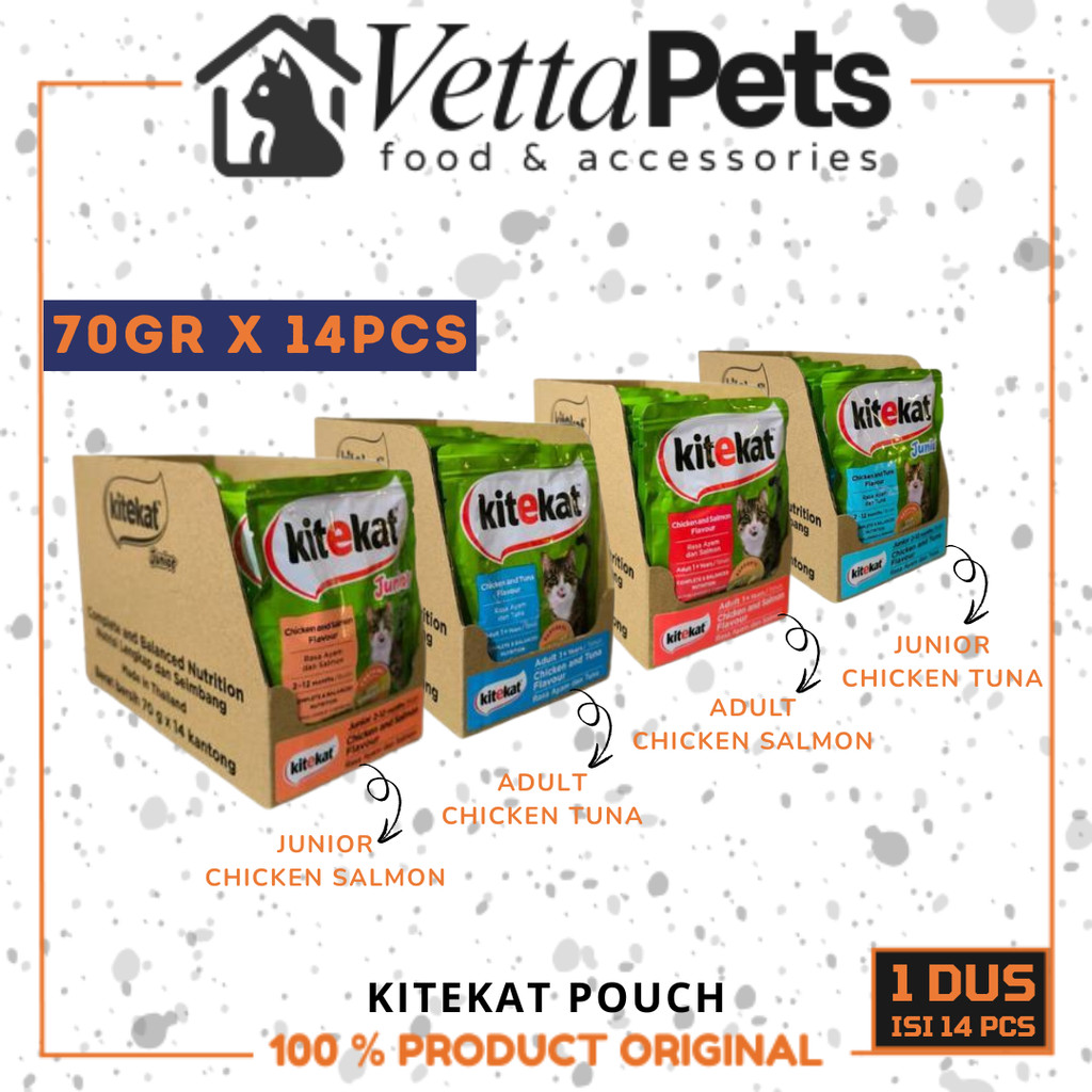 Jual kitekat pouch 70gr all varian (14PCS) | makanan kucing sachet ...