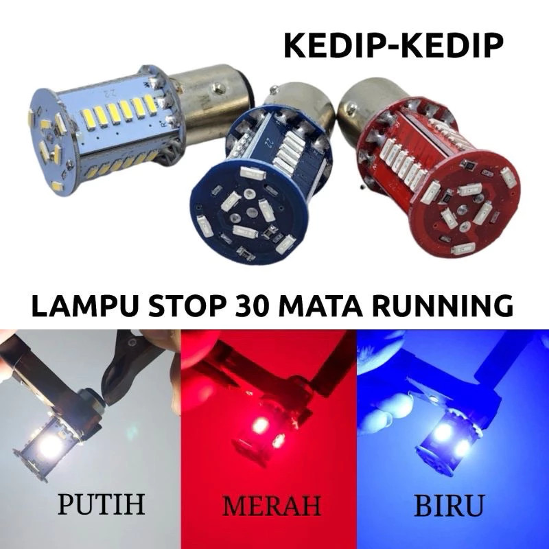 Jual LAMPU LED MUNDUR SEIN SIGN MOBIL BAYONET 1 KAKI BA15S 30 TITIK SMD ...