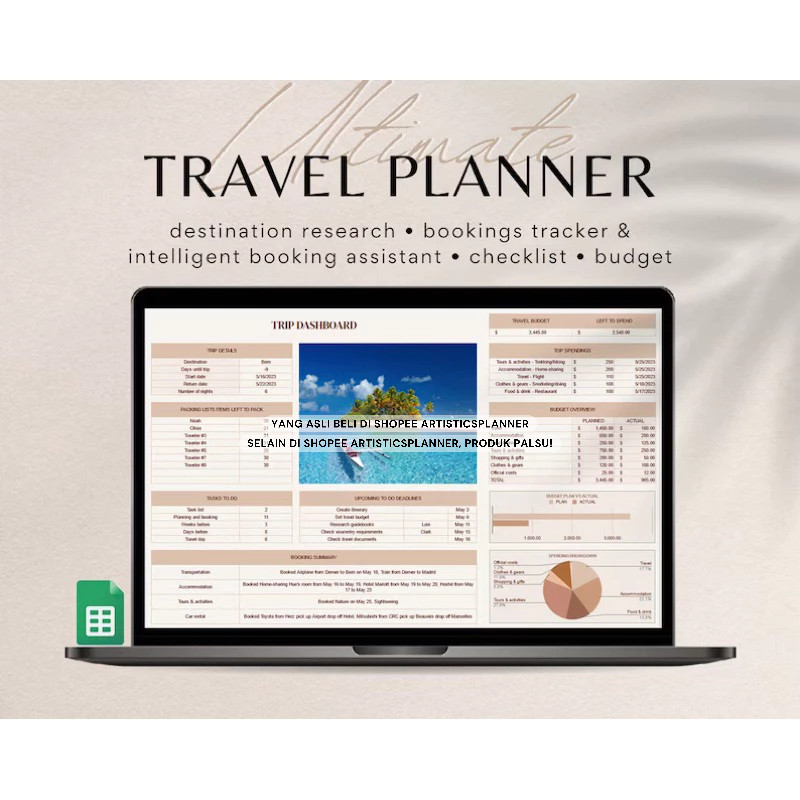 Jual Ultimate Travel Planner | Google Sheets Spreadsheet | Travel ...