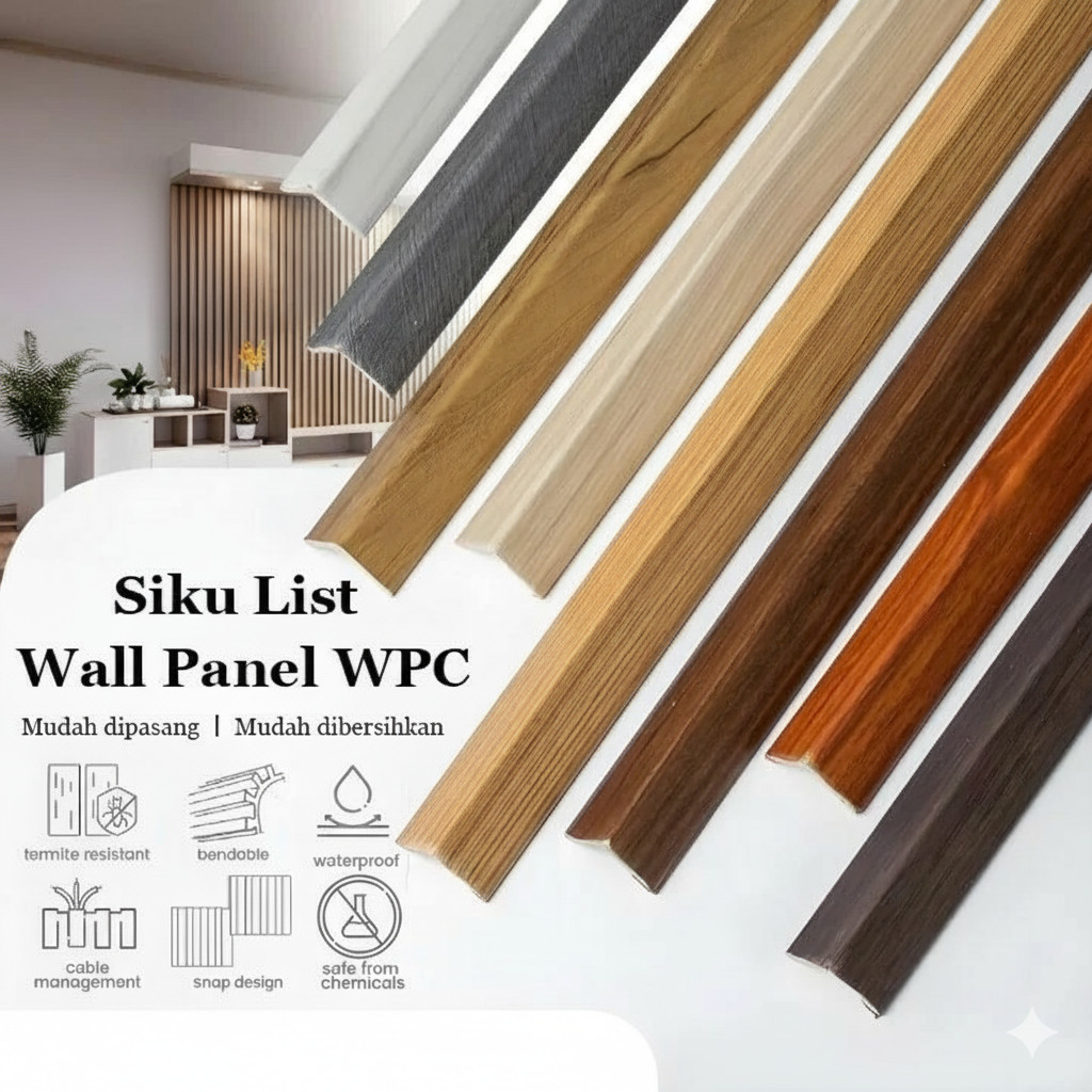 Jual List Sudut Siku L WPC 100cm Wood Panel PVC Wallpanel - List ...